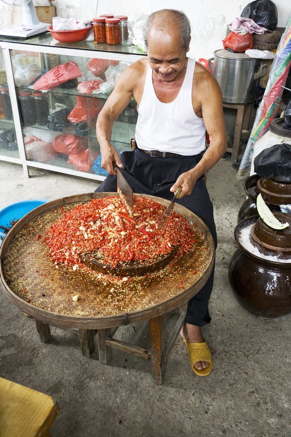 Chinese Home Made Chilli Sauce Making Editorial Image - Image of ...