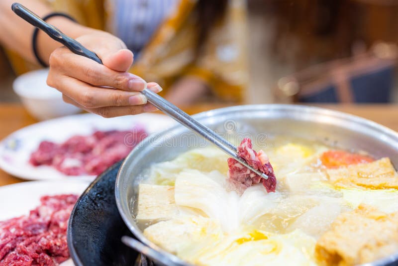 Chinese Hot Pot with beef stock photo. Image of chinese - 255554780