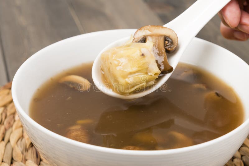 Black Sesame Dumpling in Sweet Ginger Tea. Stock Image - Image of still ...