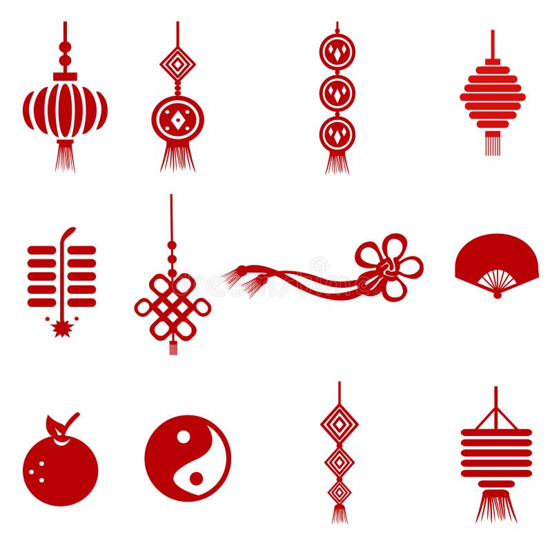 Chinese Icon Element Lentern New Year Imlek Illustration Stock Vector ...