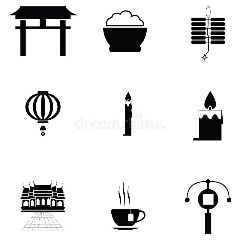 Chinese icon set stock vector. Illustration of vector - 102201879