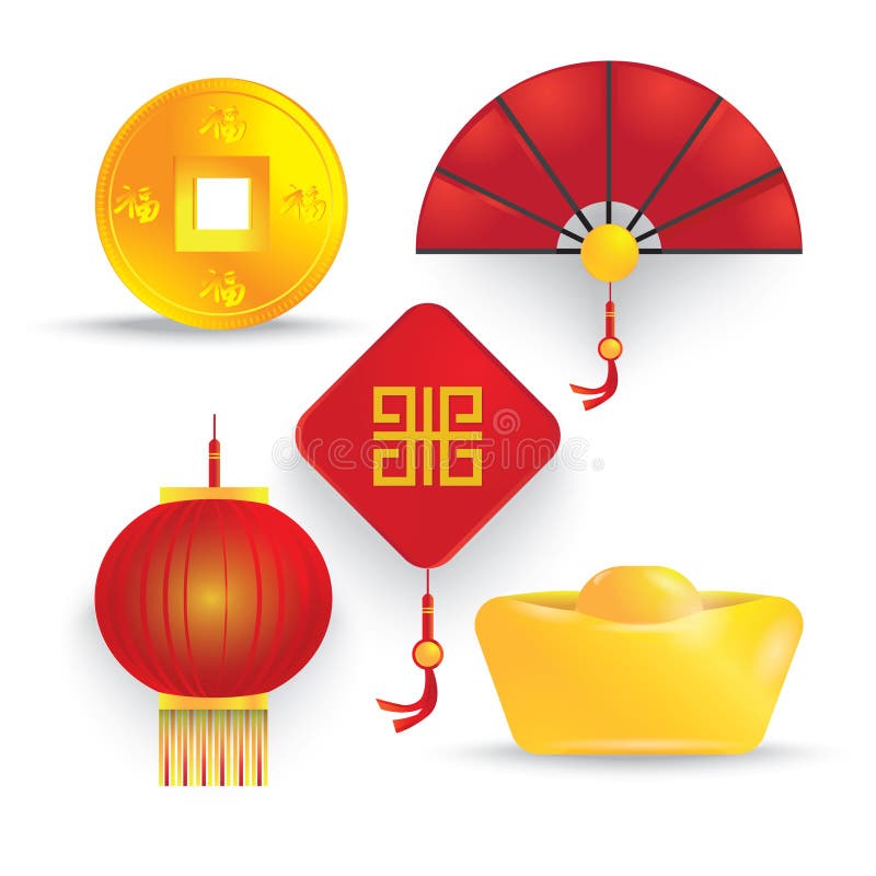 Chinese Icon Set. Vector Illustration Decorative Design Stock Vector ...