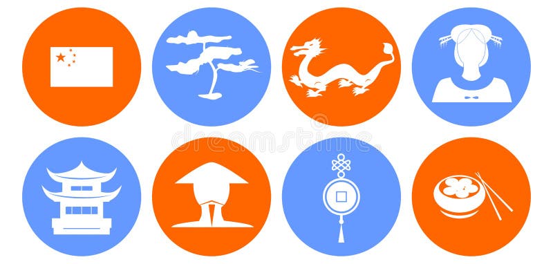 The chinese icons stock vector. Illustration of dragon - 85210030