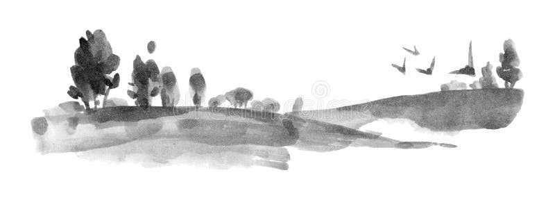 Chinese Ink Landscape Painting with Artistic Conception of Chinese ...