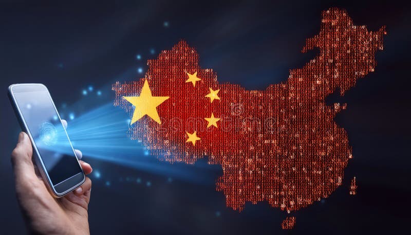 Chinese Intelligence Monitors Data through a Smartphone, Displaying ...