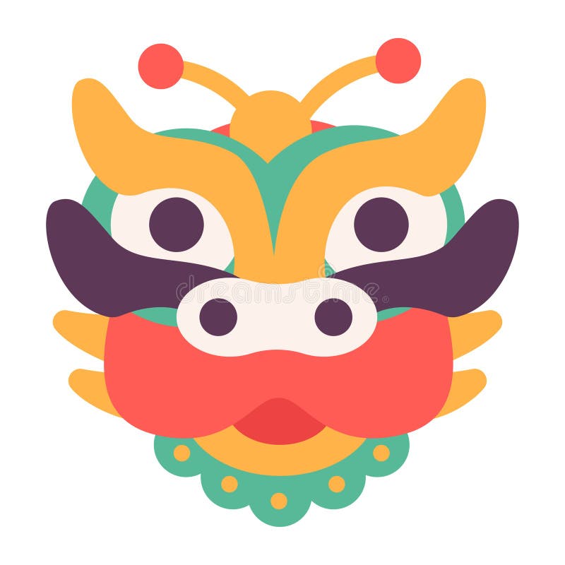 Chinese Isolated Dragon Mask for Chinese New Year Stock Vector ...
