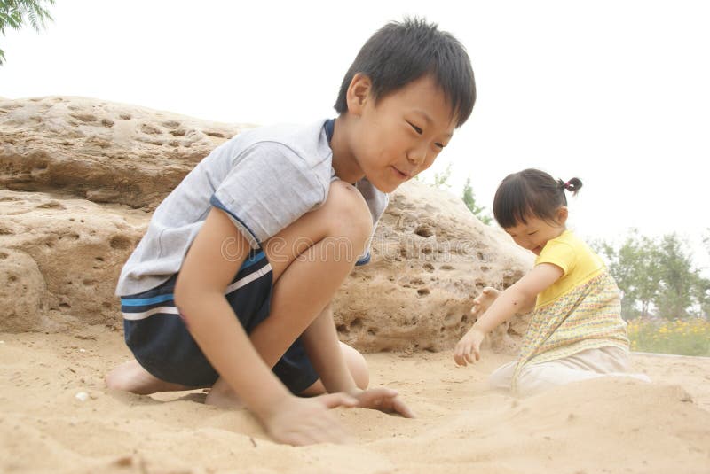 Chinese kids stock image. Image of cute, sands, korean - 9681787