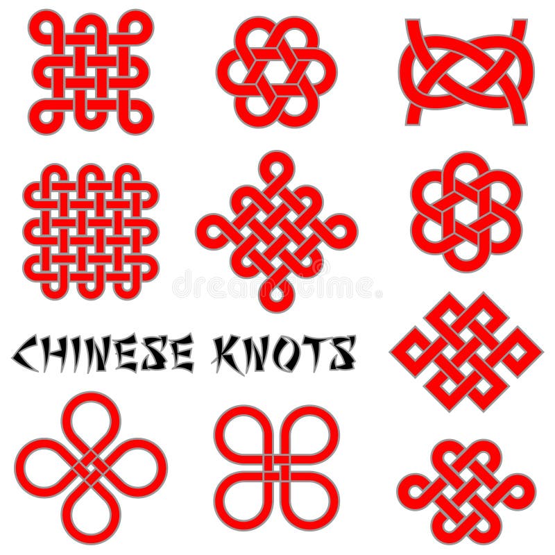 Chinese knots stock vector. Illustration of shape, rounded - 40003666