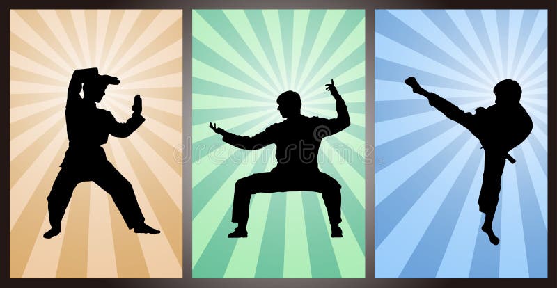 Kung Fu auf Chinesen stock abbildung. Illustration von zeichen - 4549598