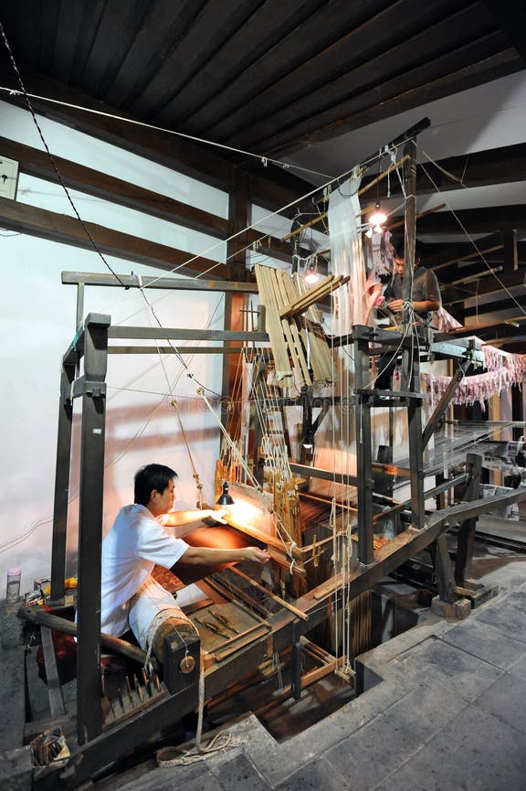 Chinese Laborers Weave Silk Editorial Photography - Image of person ...