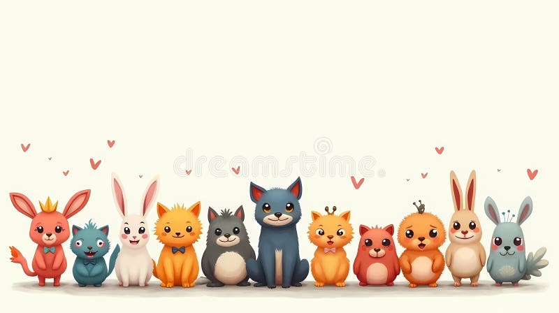 A Collection of Cute and Unique Animal Characters in One Frame, Perfect ...