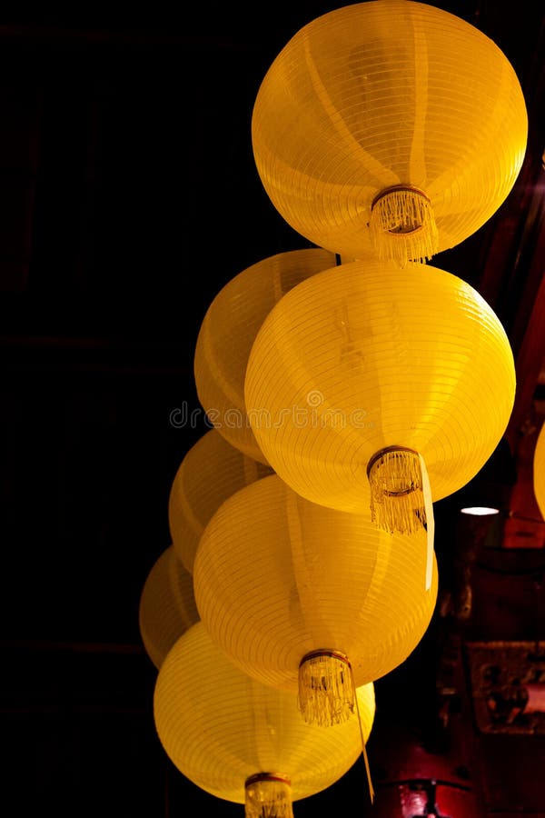 Chinese yellow lamps style stock photo. Image of bright - 137411190