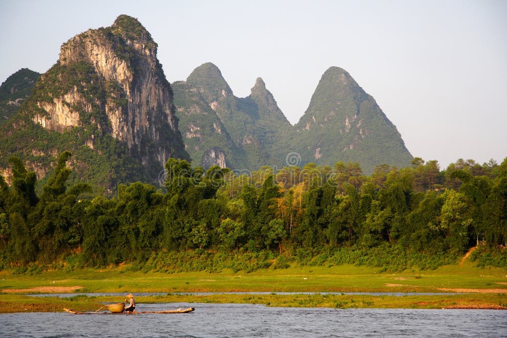 Chinese Landscape, Li River, China Stock Photo - Image of east ...