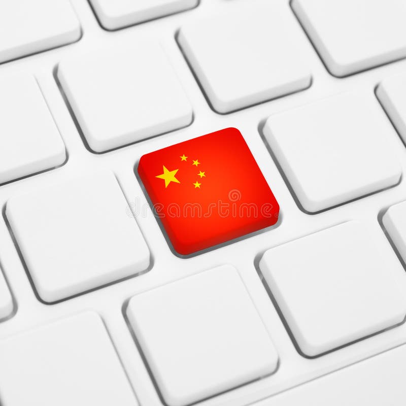 Chinese Language or China Web Concept. National Flag Button or K Stock ...