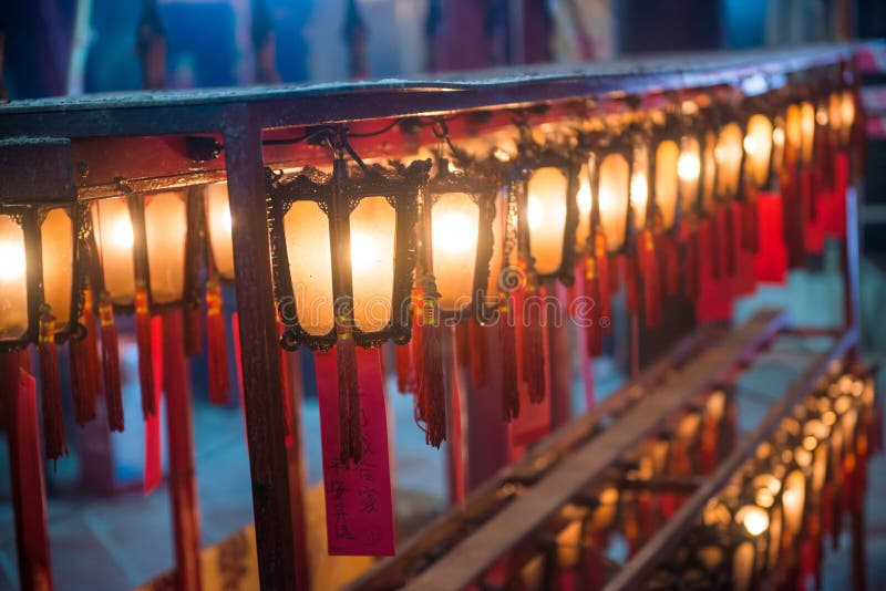Chinese Lantern Hang Inside the Shrine Stock Photo - Image of yellow ...
