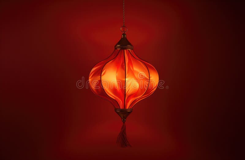 A Chinese Lantern Hanging in Red Light Stock Image - Image of lantern ...