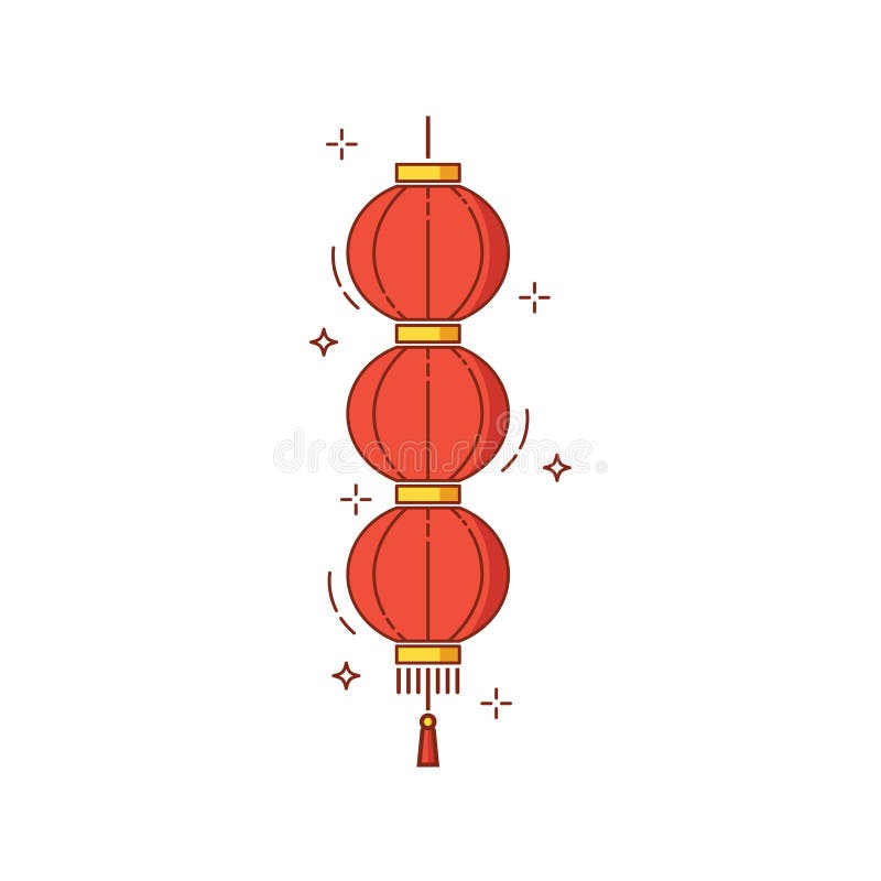 Chinese lantern icon stock vector. Illustration of oriental - 365468873