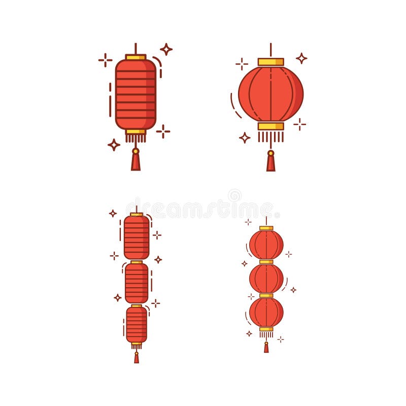 Chinese lantern icon stock vector. Illustration of oriental - 368727486