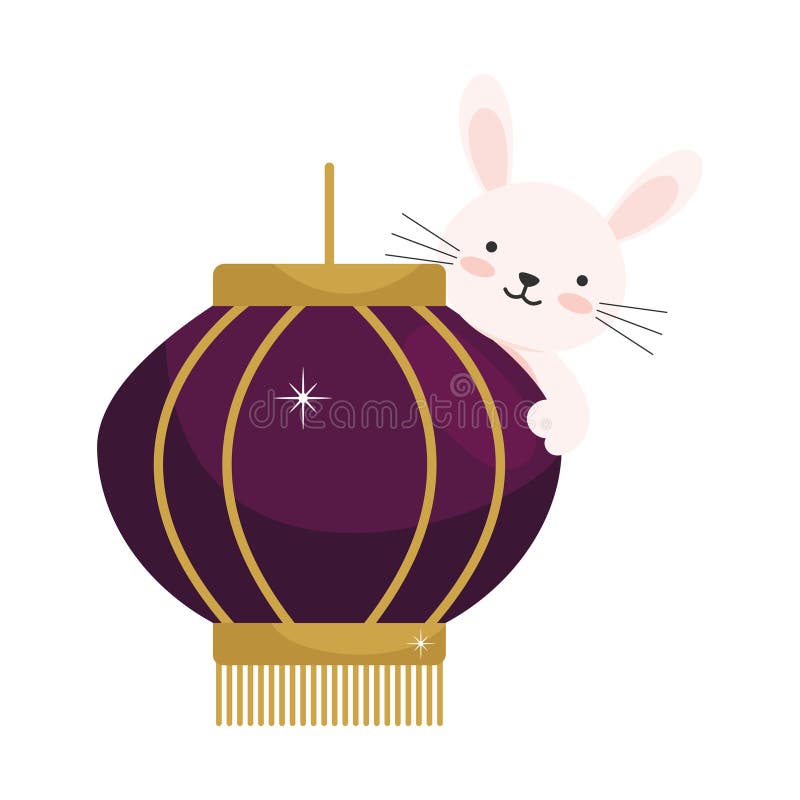 Chinese lantern and rabbit stock vector. Illustration of religion ...