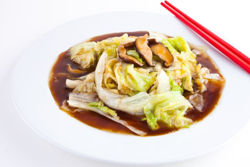 Chinese Lettuce with Oyster Sauce1 Stock Photo - Image of kitchen, leaf ...