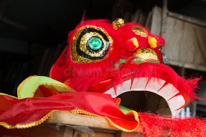 Chinese lion stock photo. Image of head, colorful, beliefs - 71816308