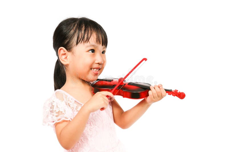 Chinese Little Girl Playing Violin Stock Image - Image of chinese ...
