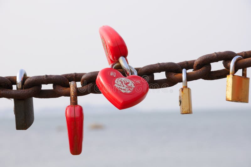 Chinese Love Locks stock photo. Image of good, weathered - 41276670
