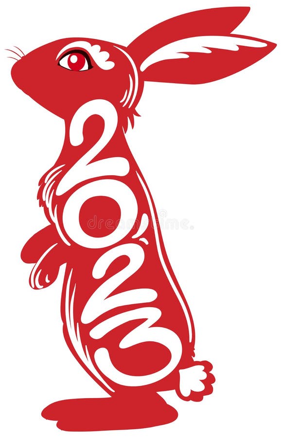 Chinese Lunar New Year Rabbit Symbol 2023 Stock Vector - Illustration ...