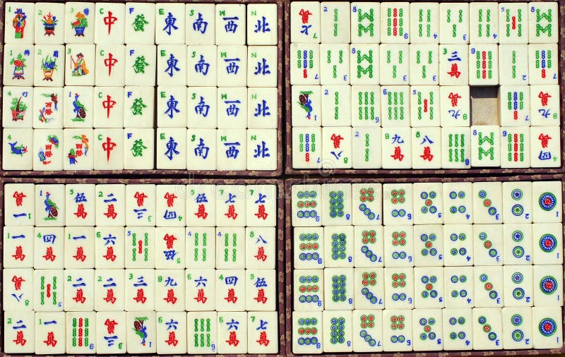 Chinese Mahjong tiles stock photo. Image of gambling, calligraphy - 4503422