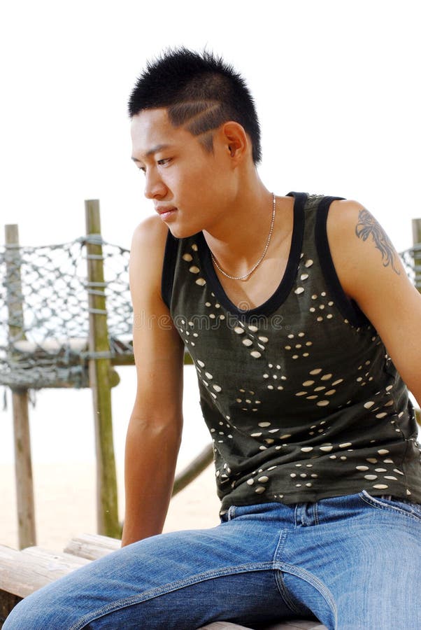 Chinese male model stock image. Image of model, lake, portrait - 9649001