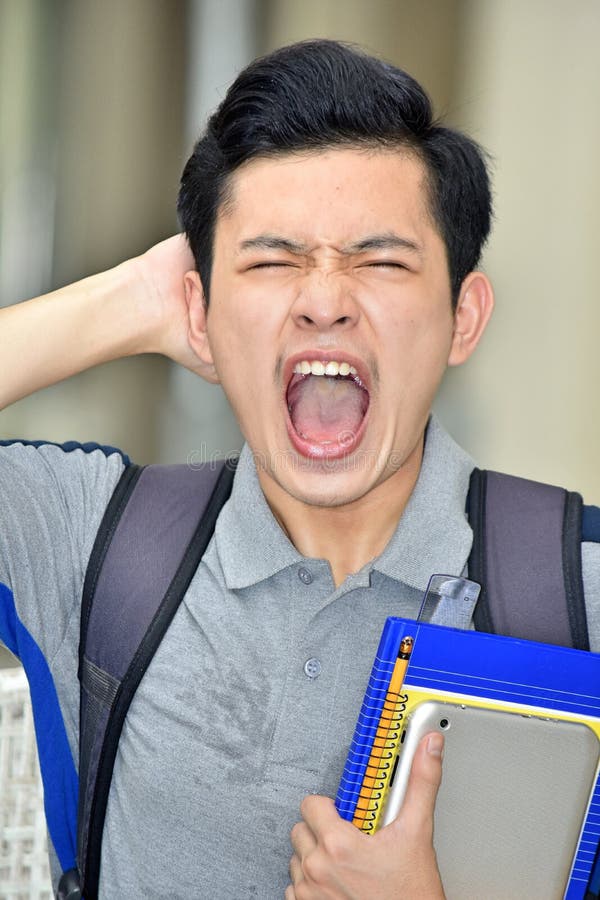 Chinese Male Student Shouting Stock Photo - Image of shouts, university ...