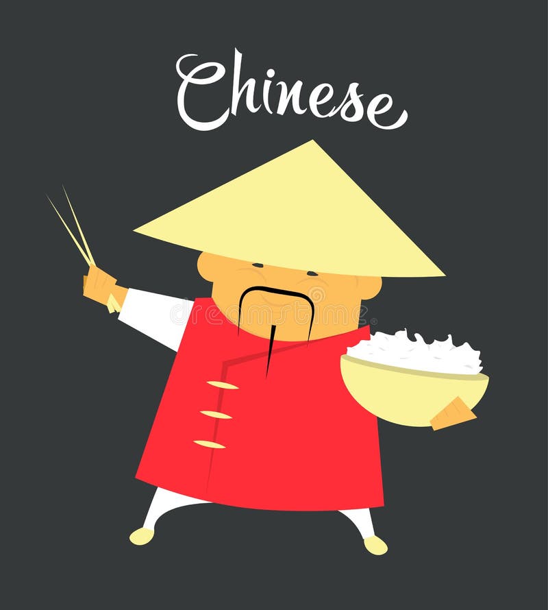 Chinese Man Character Or Monk, Citizen Of The Stock Vector - Image ...
