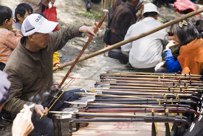 Chinese Man Playing Instrument Editorial Stock Photo - Image of music ...