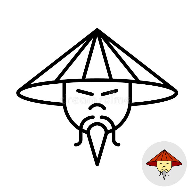 Asian Man Conical Straw Hat Stock Illustrations – 923 Asian Man Conical ...