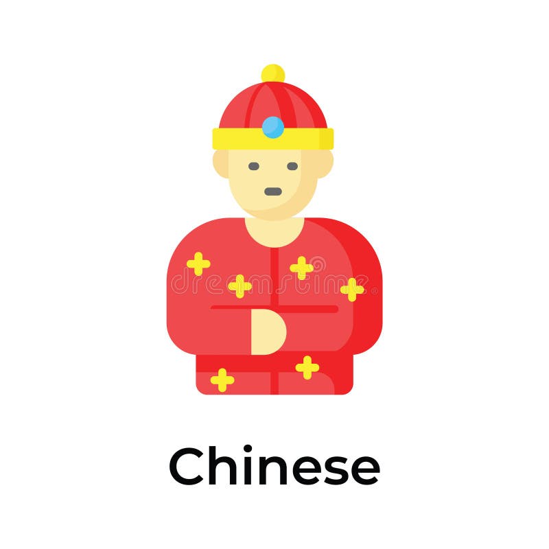 Chinese Man Wearing Traditional Clothes, Icon of Chinese Man Stock ...