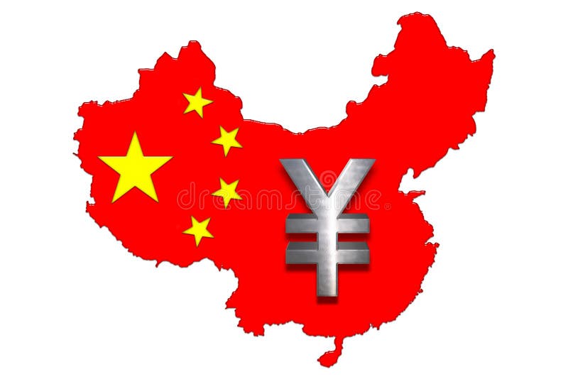 Chinese map and Yuan stock illustration. Illustration of yearly - 14241349