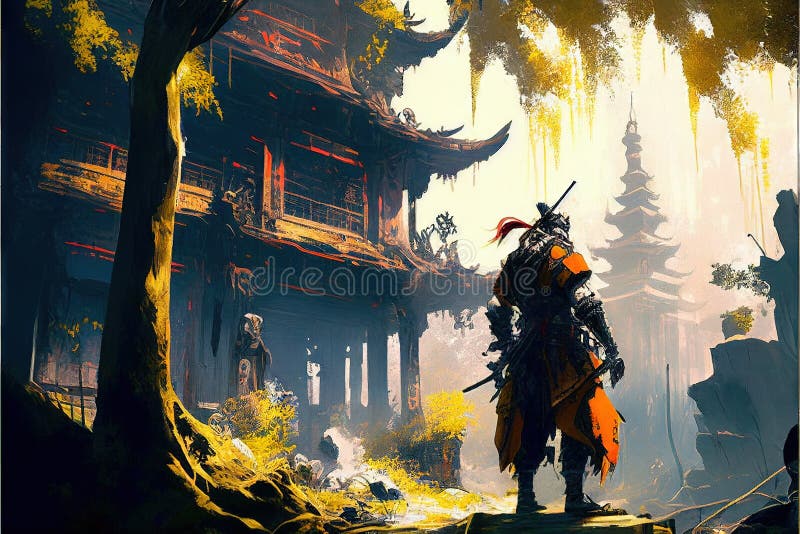 Chinese Martial Arts Painting Generative AI Stock Image - Image of ...