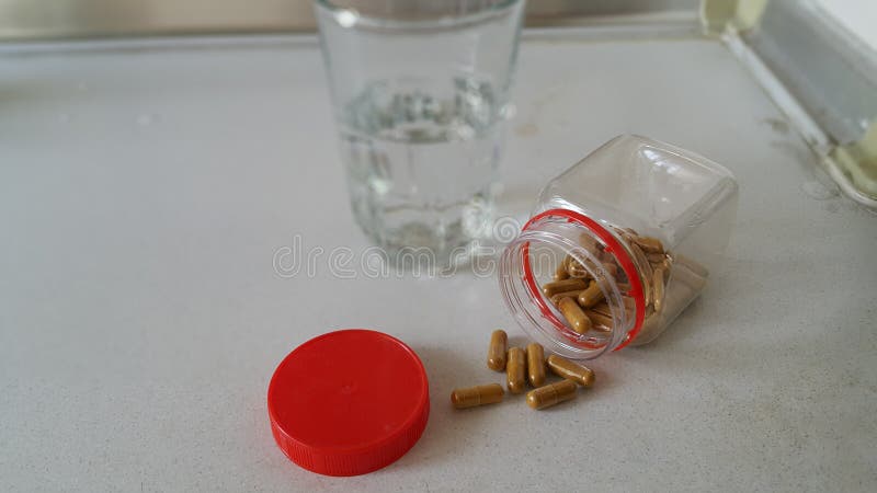 Chinese Medicine and a Glass of Water. Stock Photo - Image of nature ...