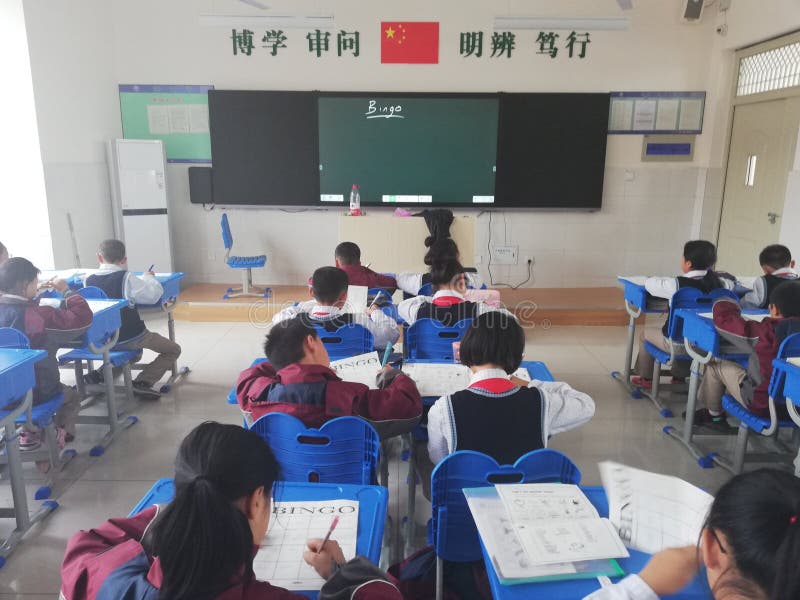 Chinese Middle School Students in Class Editorial Stock Photo - Image ...