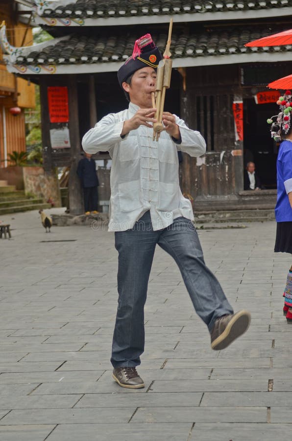 Chinese Minority Man Dancing Editorial Photo - Image of historic, china ...