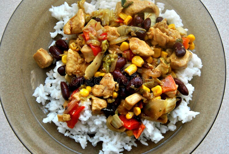 Chinese mix stock image. Image of chinese, plate, meet - 59484135