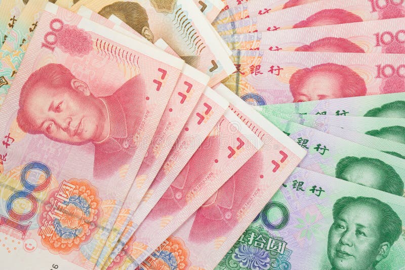Five Different Face Values of Chinese Banknotes Stock Photo - Image of ...