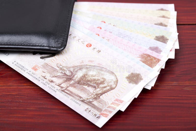 Chinese Money in the Black Wallet Stock Image - Image of chinese ...