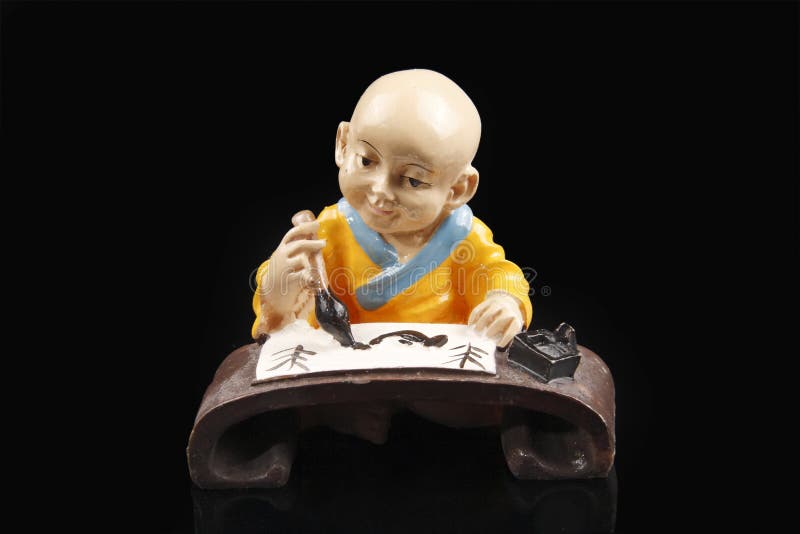 Chinese monk sculpture stock image. Image of mind, enjoy - 12837873