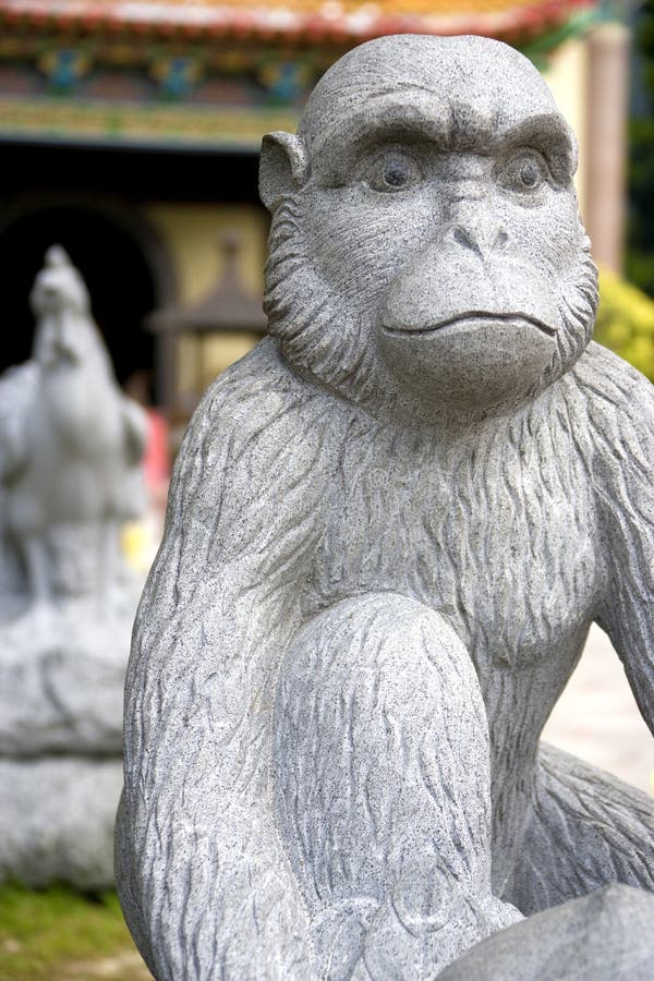 Chinese Monkey Animal Zodiac Statue Stock Image - Image of religion ...
