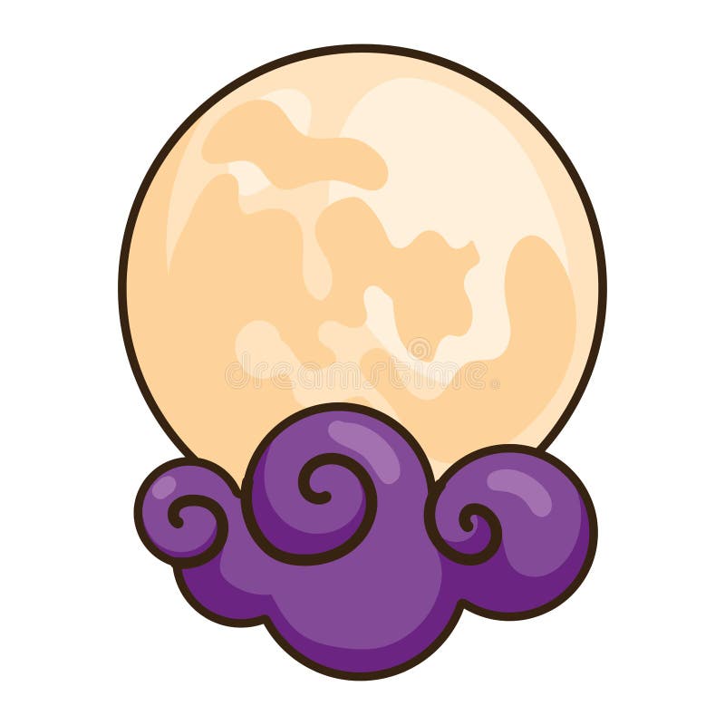Chinese moon and cloud stock vector. Illustration of vector - 250059993