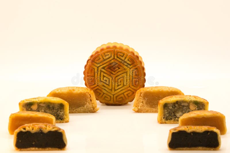 Chinese mooncakes cut open stock photo. Image of open - 58318736