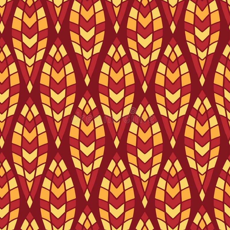 Chinese Mosaic Pattern in Red and Yellow Colors Stock Vector ...
