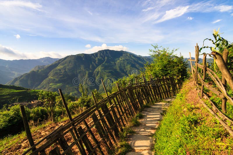 Chinese Mountains and Stone Pathway Stock Photo - Image of beauty ...