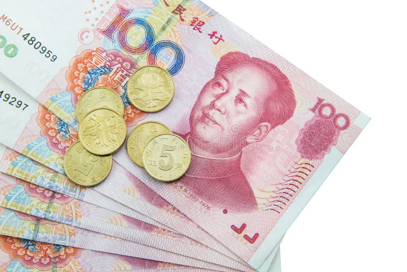 Zakeman Houdt Honderd Chinese Renminbi Biljetten Vast Stock Foto ...